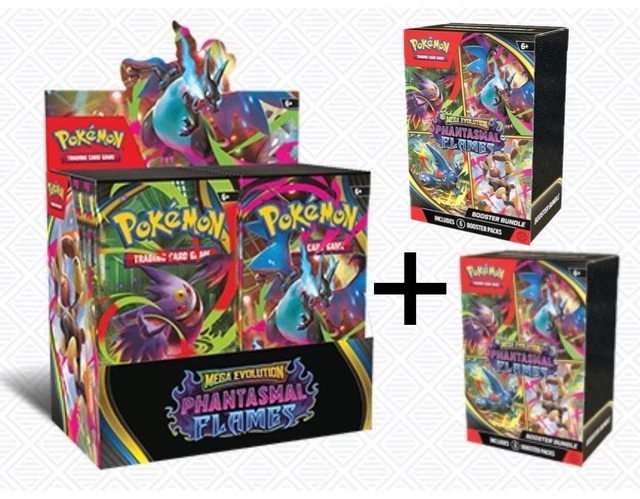 PRESALE - POKEMON Mega Evolution Phantasmal Flames Booster Box & x2 ...