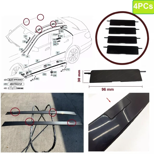MERCEDES E CLASS W212 S212 E250 E350 E63 AMG 4PC Roof Rack Port Cover ...