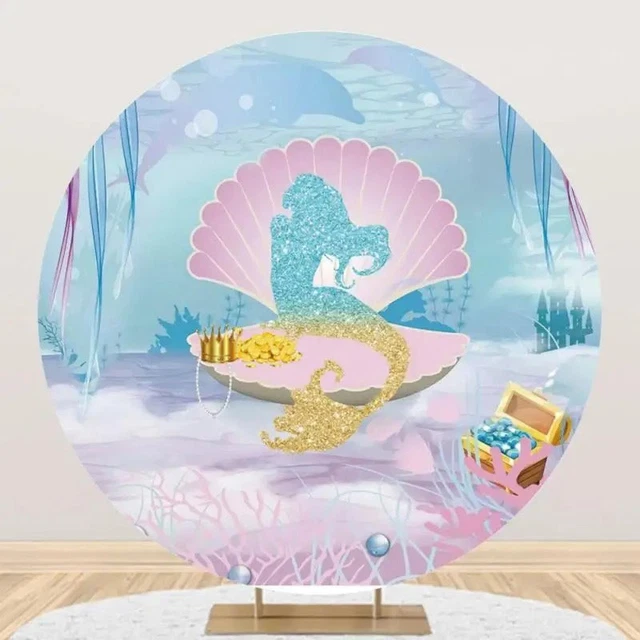 SHELL MERMAID UNDERSEA Treasure Chest Round Backdrop $35.95 - PicClick AU