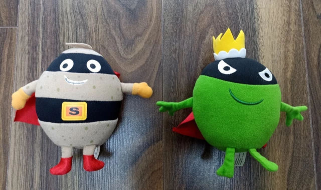 SUPERTATO EVIL PEA Plush Soft Toy Set Cbeebies Cuddly Rare Story Book ...