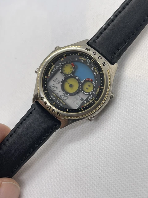 VINTAGE RARE ZEON Moon Graph Digital Watch £100.00 - PicClick UK