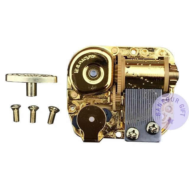 MUSIC BOX PARTS Mechanism Gold Wind up Sankyo Musical Movement (60 ...