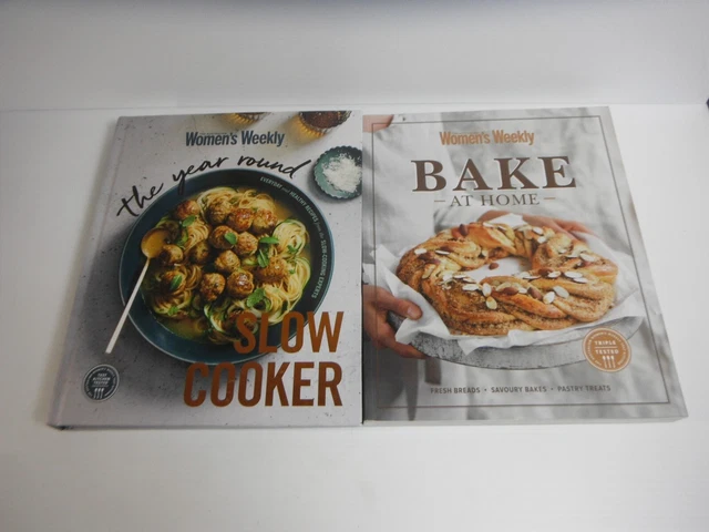AUSTRALIAN WOMENS WEEKLY Cookbooks x 2 Slow Cooker Bake At Home Family ...