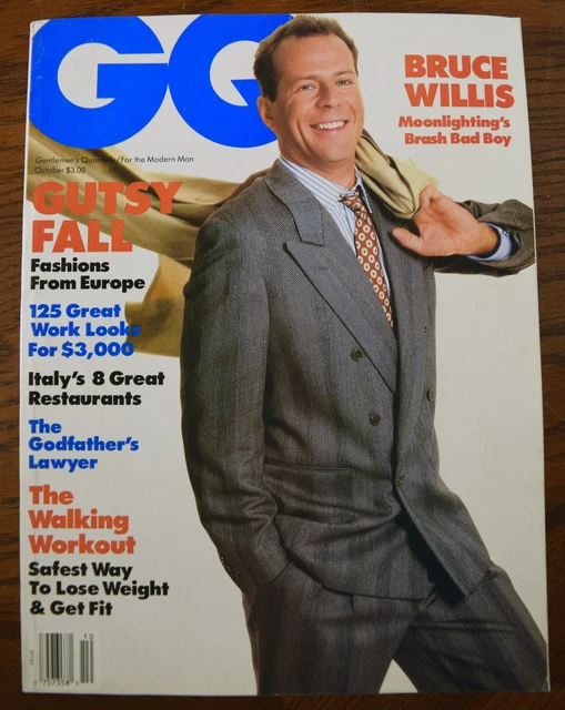 GQ GENTLEMEN'S QUARTERLY Magazine October 1986 Bruce Willis Cover £14. ...