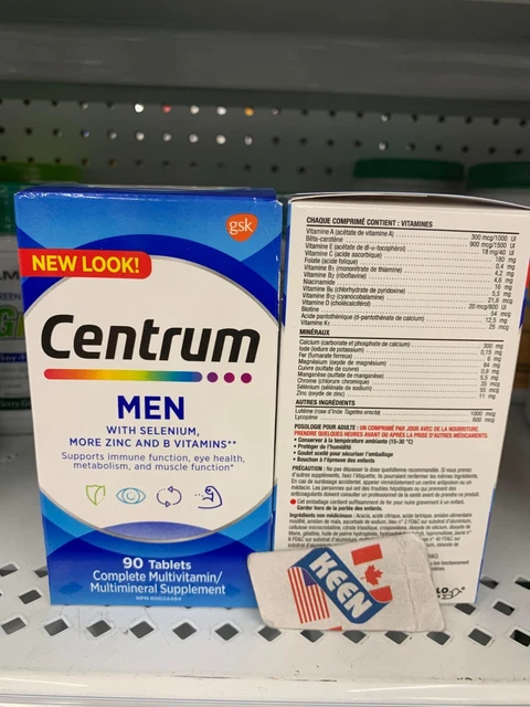 CENTRUM CANADA MEN Multivitamin/Mineral Supplement, 90 Tablets, Exp ...