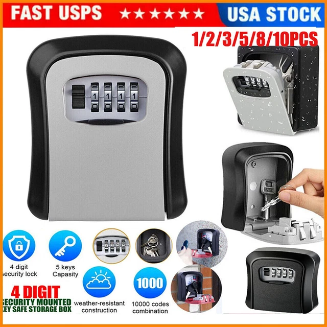 4 DIGIT KEY Safe Box Wall Mounted Outdoor High Security Code Lock ...