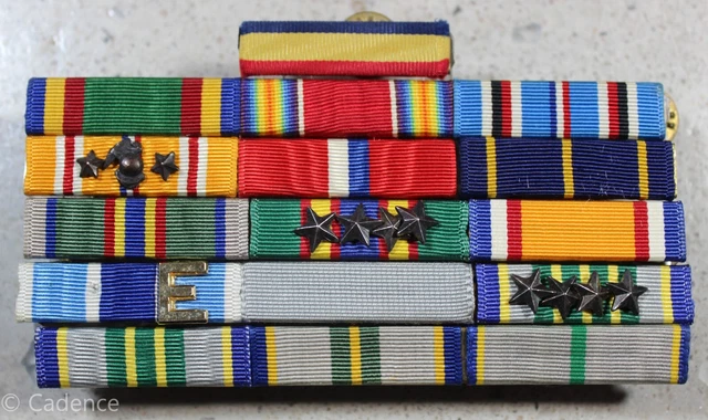 US WW2 USMC Marine Corps Ribbon Bar With Post War & Reserve Service 16 ...