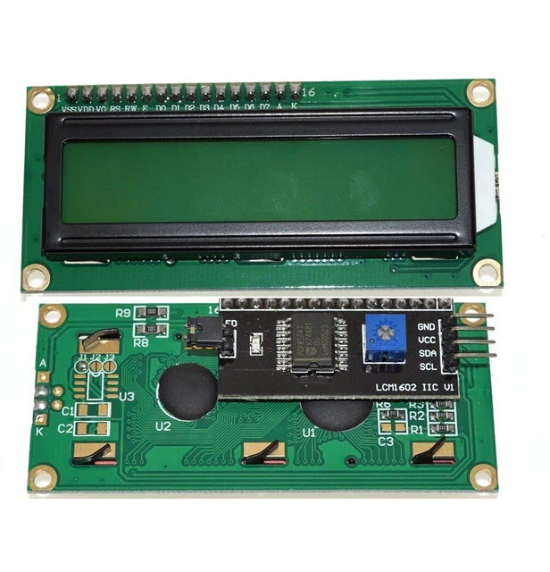 DISPLAY LCD 1602 16X2 Backlit Green Serial I2C Iic Arduino Module $9.82 ...