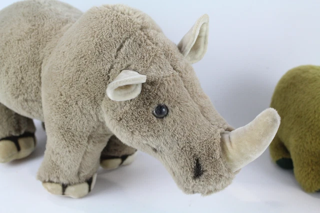 MERRYTHOUGHT ANIMALS VINTAGE Plush Inc Rhinoceros, Hippopotamus, Labels ...