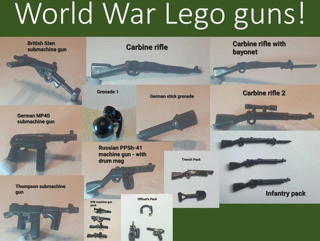 LEGO WORLD WAR guns for minifigures - realistic, great quality! Sten ...