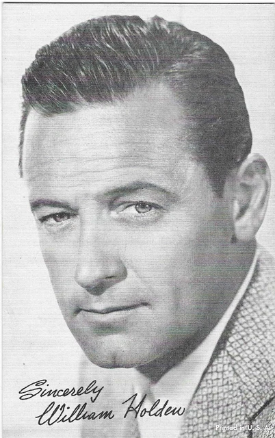 EXHIBIT CO. ARCADE ACTOR CARD 1950's WILLIAM HOLDEN!! POPULAR CARD!! $4 ...