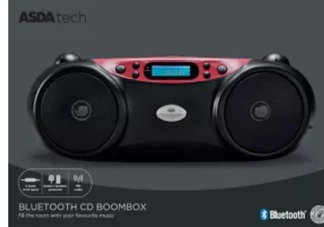 ASDA TECH BLUETOOTH CD Boombox radio Bluetooth £21.99 - PicClick UK