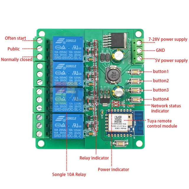 SMART WIFI SWITCH Relay Module 4 Channel Mobile APP Remote Control AC ...