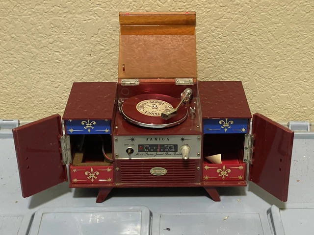 VINTAGE JANICA MINI Console Stereo Turntable Transistor Radio Untested ...