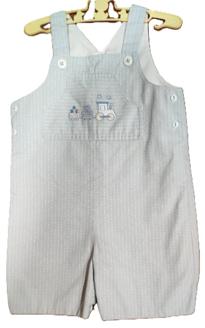 SARAH LOUISE ENGLAND Baby Overalls Playsuit Steam Engine Train Theme 18 ...
