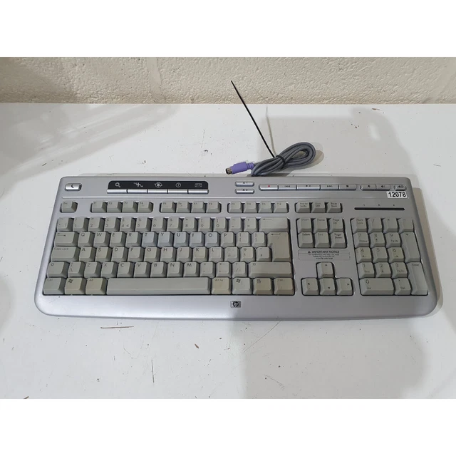 HP 5187 MULTIMEDIA Keyboard Silver PS/2 Wired QWERTY Media Player ...