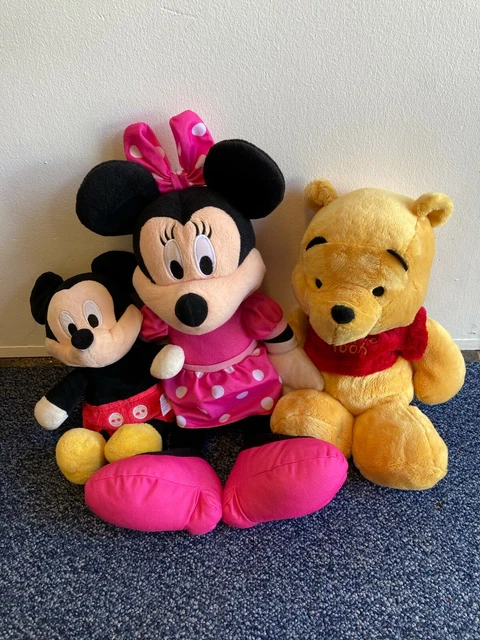MICKEY MOUSE, WINNIE the Pooh + Fisher Price Minnie Mouse Soft Toy ...