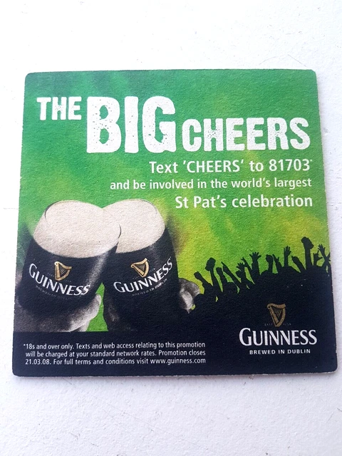 VINTAGE GUINNESS - Draught Extra Cold Cat No'1406 Beer mat / Coaster $3 ...