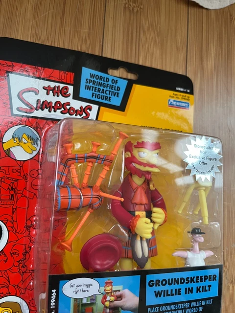 PLAYMATES INTERACTIVO SIMPSONS Serie 14 Jardinero Willie En Kilt Figura ...