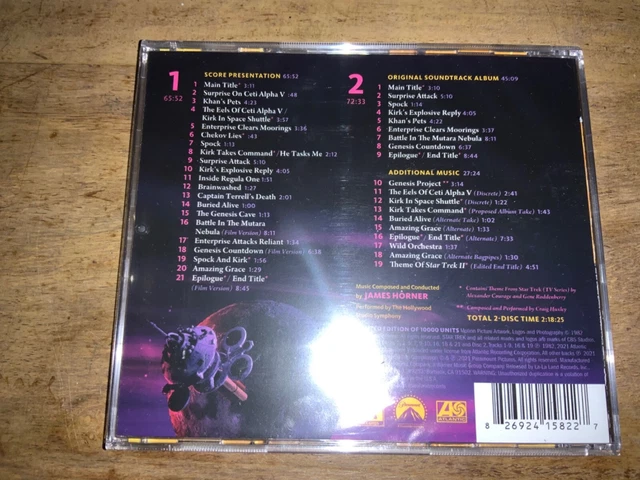 JAMES HORNER STAR TREK II THE WRATH OF KHAN SCORE Original Film ...