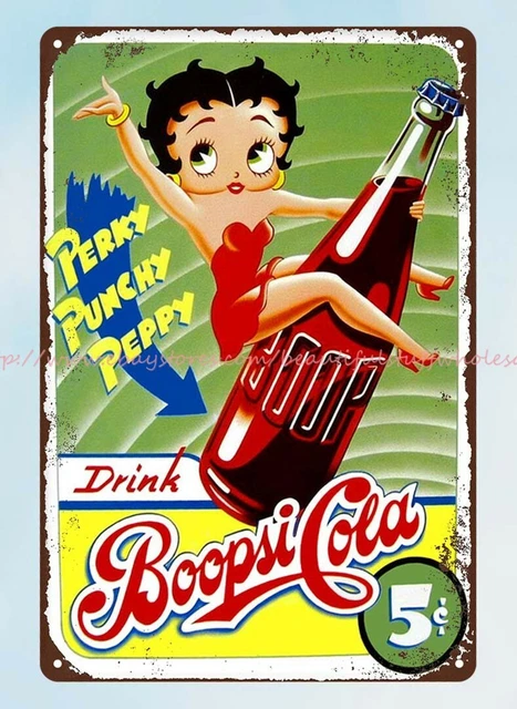 TABLEAU BETTY BOOP cola com paspatur coca cola métal panneau étain ...