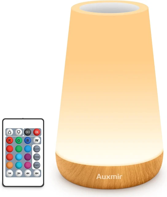 NIGHT LIGHT, LED Touch Bedside Table Lamp, Remote Control Dimmable ...