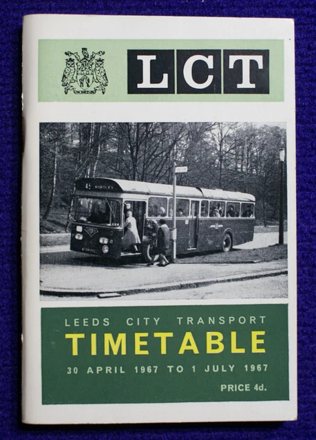 LEEDS CITY TRANSPORT Bus Coach Passenger Timetable April-July 1967 £25. ...