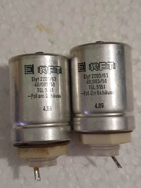 KONDENSATOR ELYT RFT 2200/63 TGL 5151 40/085/56 -Pol am Gehäuse DDR Elektrik EUR 2,50 - PicClick DE