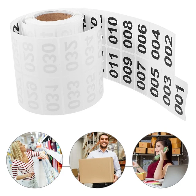 2 ROLLS NUMERICAL Label Inventory Numbered Sticker Consecutive Labels ...