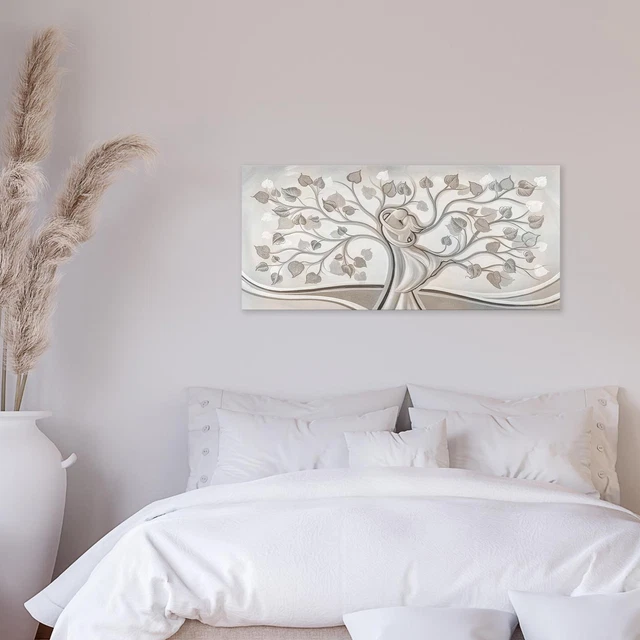 QUADRO MODERNO SU tela materica a rilievo stampa ALBERO ABBRACCIO ...