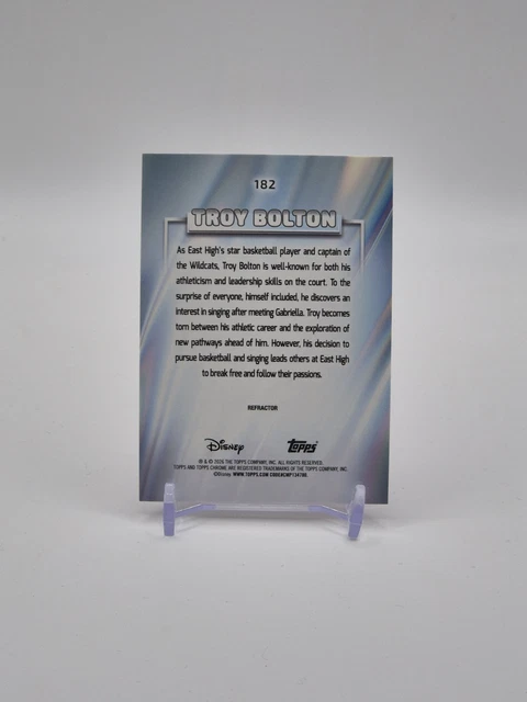 TOPPS CHROME DISNEY 2026 Troy Bolton High School Musical Refractor Card ...