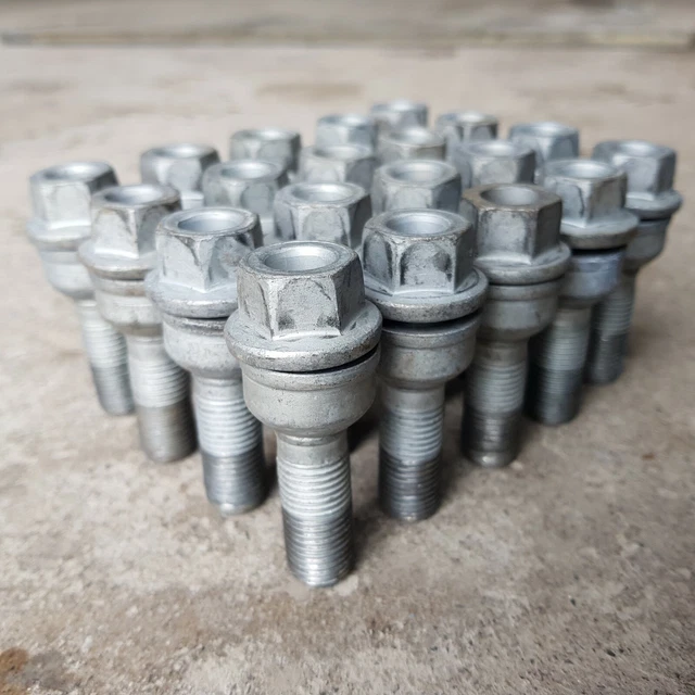 20X GENUINE VW T5 T6 TRANSPORTER STEEL WHEEL NUTS BOLTS SET 19mm VAN 16 ...