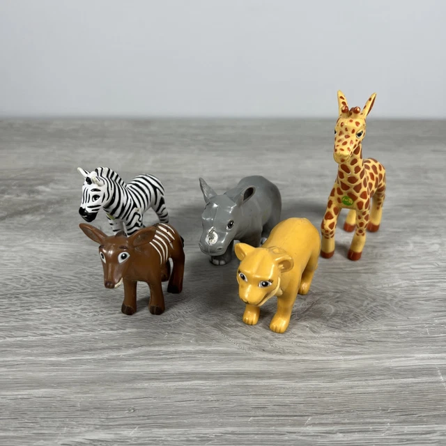 MATTEL PLASTIC ZOO Animals Zebra Giraffe Lion Elephant Deer Bundle ...