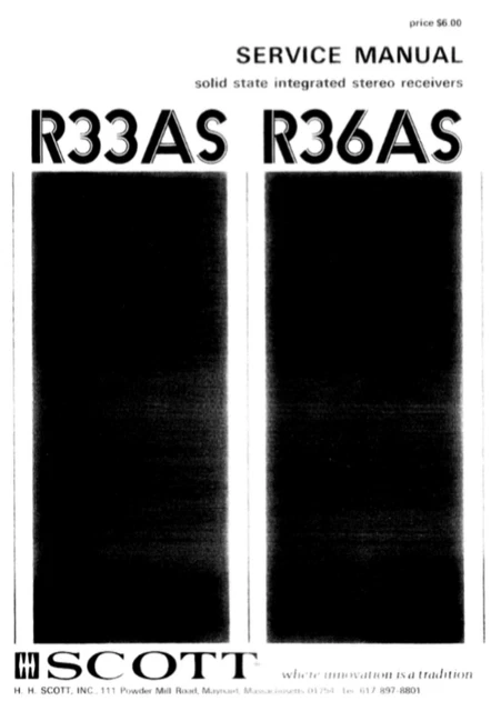 SCOTT R33AS, R36AS Schematic Service Manual Schaltplan Schematique EUR ...