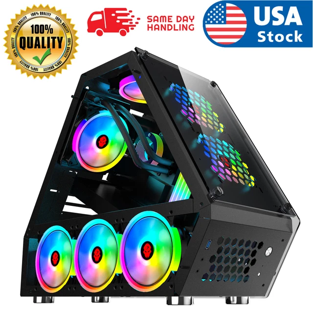 MICRO ATX COMPUTER Gaming Case Tempered Glass Gaming Computer Special ...