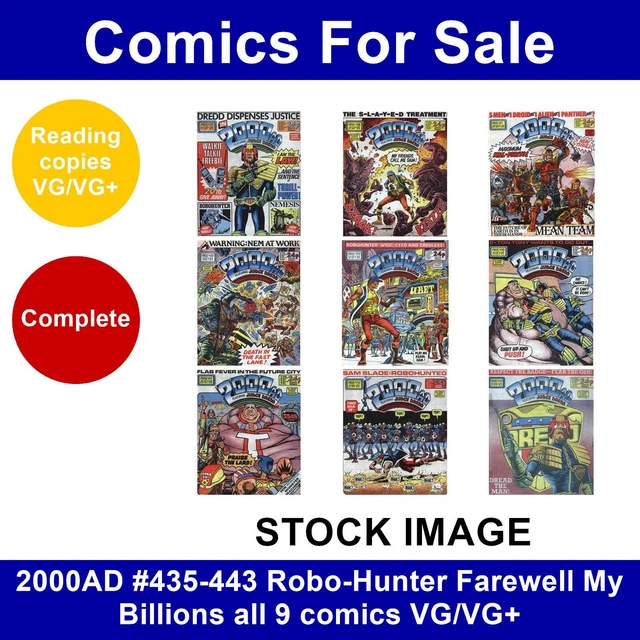 2000AD #435-443 ROBO-HUNTER Farewell My Billions all 9 comics VG/VG+ ...