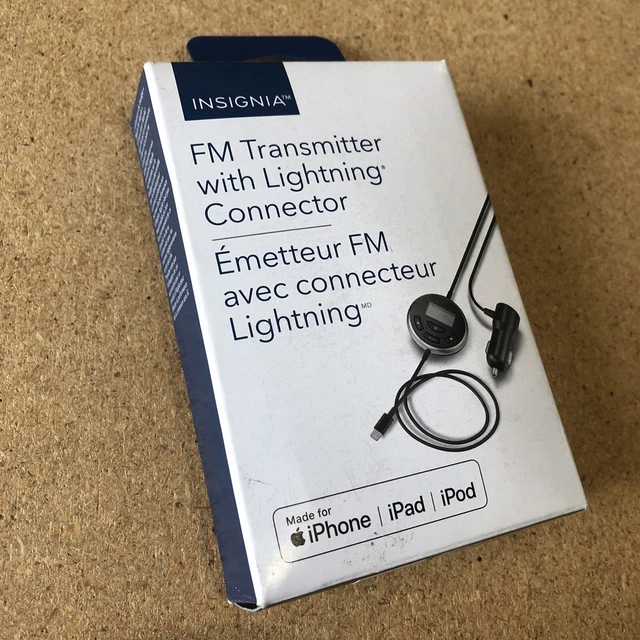 INSIGNIA FM TRANSMITTER Lightning Connector Play Music from iPhone on ...