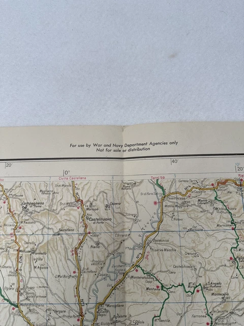 WW2 (1943) US ARMY ROAD MAP of ITALY (SHEET 17) - For ALLIED INVASION ...