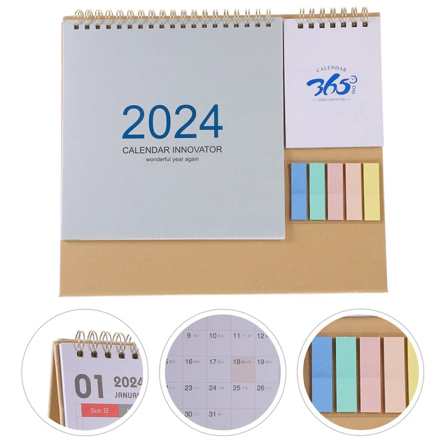 OFFICE BINDING CALENDAR Desktop 2024 Calendar Freestanding Flip ...