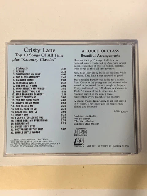 CRISTY LANE - Top Songs Of All Time (Music CD, ) $8.97 - PicClick CA