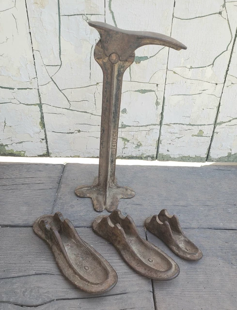 ANTIQUE CAST IRON Cobbler Shoe Stand Anvil 5 Pc 14" $140.00 - PicClick CA