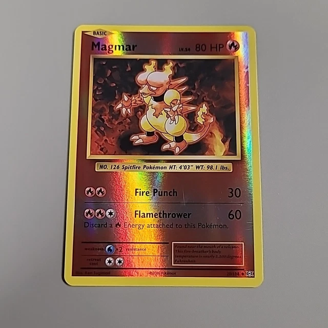 MAGMAR 20/108 MP Reverse Holo Uncommon XY Evolutions Pokemon Card 2016 ...