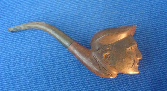 V61 PIPE BOIS Sculpté Tête Homme Bruyere Fine Utilisée EUR 25,00 ...