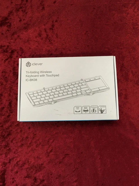 ICLEVER KEYBOARD FOLDING Bluetooth USB Touch Pad IC-BK08 Dark Gray F/S ...