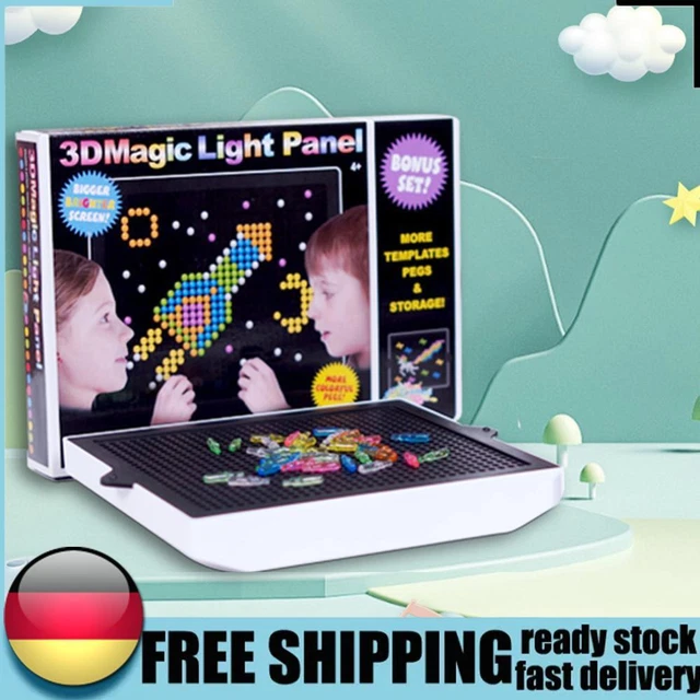 296 PEGS MAGIC Screen Toy 3D Pixel Art Light Set Gioco Luminoso Regali ...