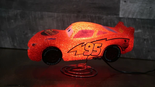 DISNEY PIXAR CARS Lightning McQueen 10" Glow Night Light Table Lamp ...