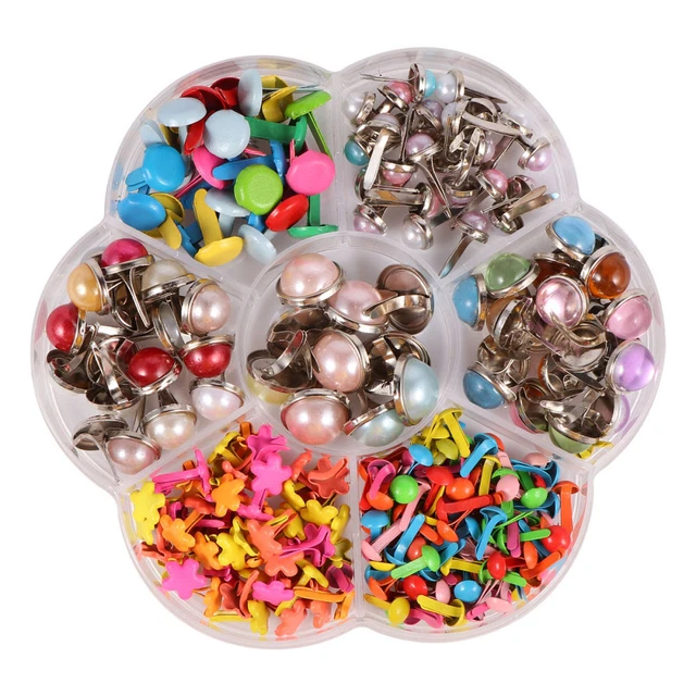 PAPER BRAD FASTENER Paper Rivets Paper Tacks Round Metal Brads £9.85 ...
