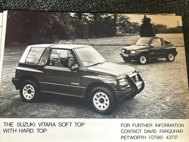 SUZUKI VITARA SOFT Top With Hard Top Car Promo Press Release Sales ...