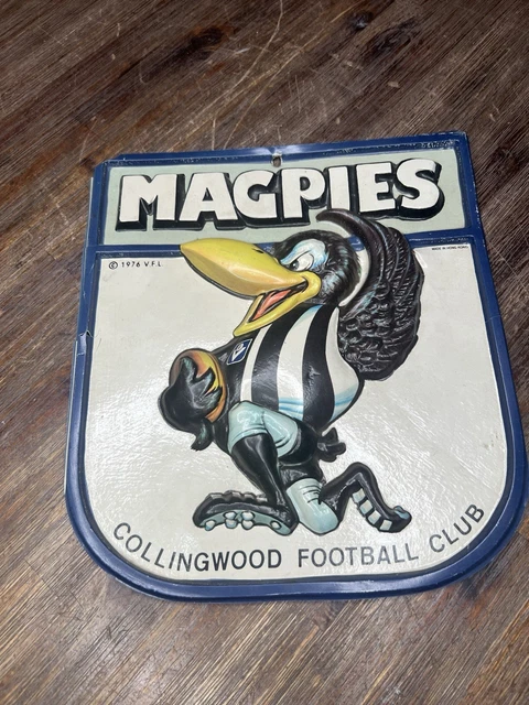 VINTAGE COLLINGWOOD MAGPIES 1976 VFL AFL Plastic Sign Football $129.00 ...