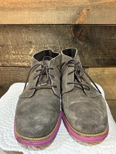 COLE HAAN LUNAR GRAND CHUKKA Comfort Suede Laced Up Ankle Boots Sz 10 £ ...